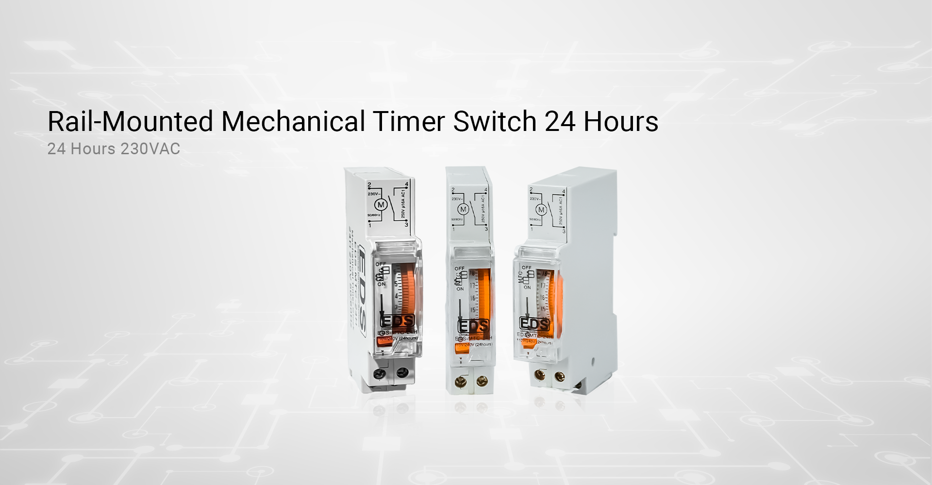 EDS Rail-mounted Mechanical timer switch 24 hours - Eltekh